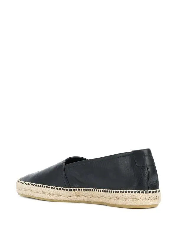 Saint Laurent Embroidered Monogram Espadrilles - Black