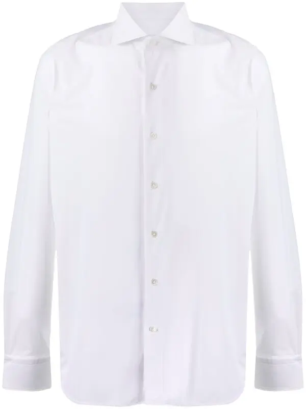 ORIAN Plain Long-sleeve Shirt - White