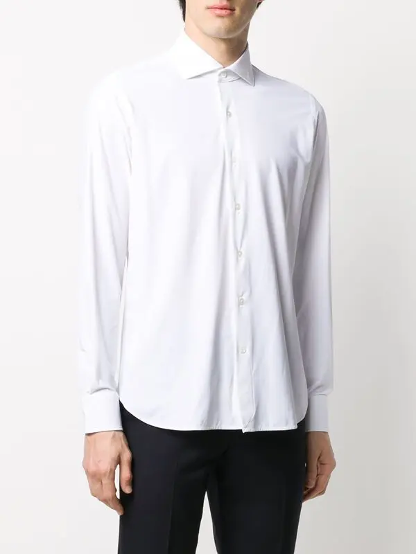 ORIAN Plain Long-sleeve Shirt - White