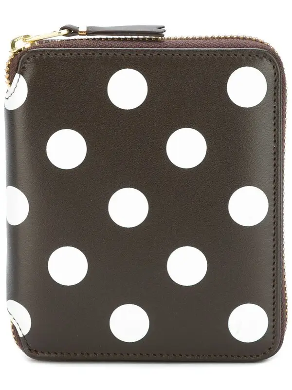 Comme Des Garçons Polka Dot Wallet - Brown