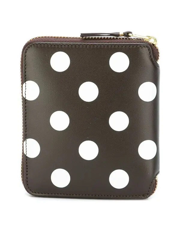 Comme Des Garçons Polka Dot Wallet - Brown