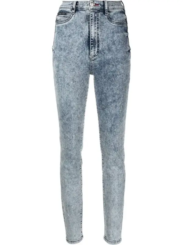 Philipp Plein Super High-waist Skinny Jeans - Blue