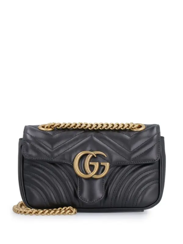 Gucci Mini Gg Marmont Shoulder Bag - Black
