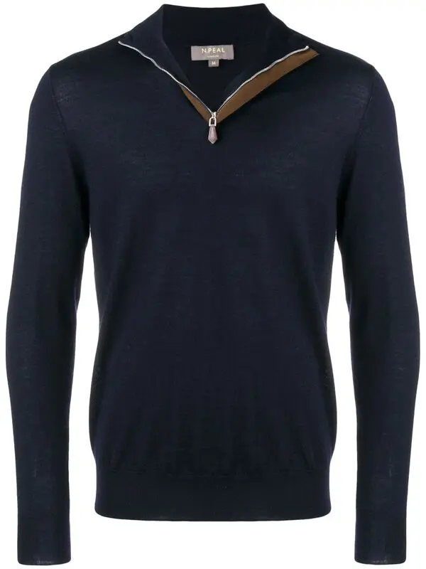 N.peal The Regent Half-zip Jumper - Blue