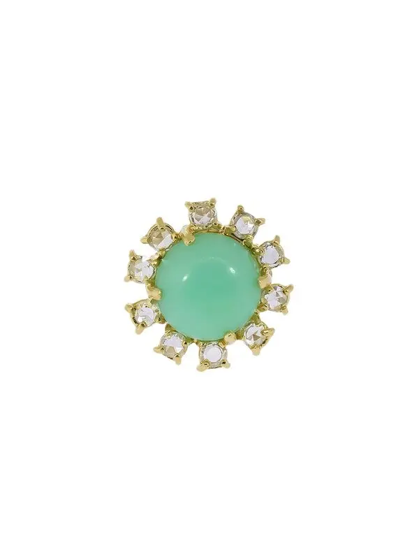Irene Neuwirth 18kt Yellow Gold Mint Chrysoprase And Diamond Stud Earrings