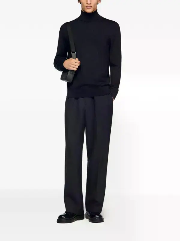 Sandro Wool Turtleneck Sweater - Black
