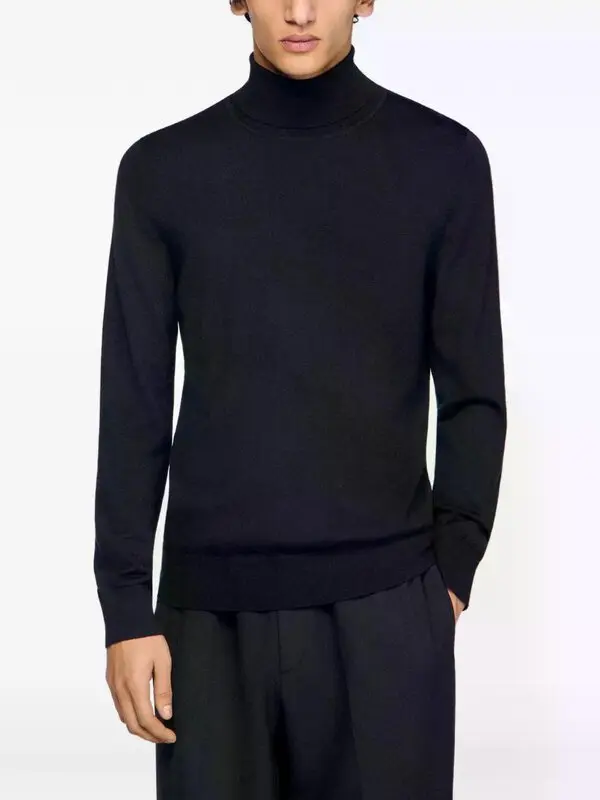 Sandro Wool Turtleneck Sweater - Black