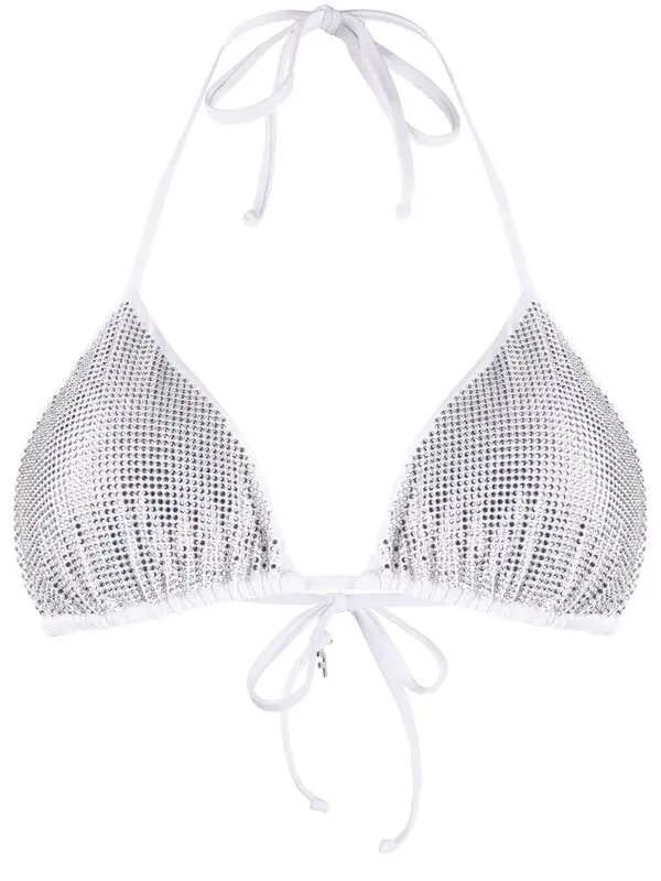 FISICO Embellished Triangle Bikini Top - White