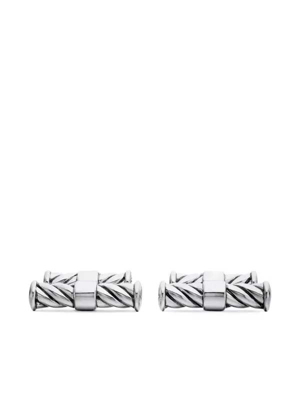 David Yurman Sterling Cable Elongated Cufflinks - Silver