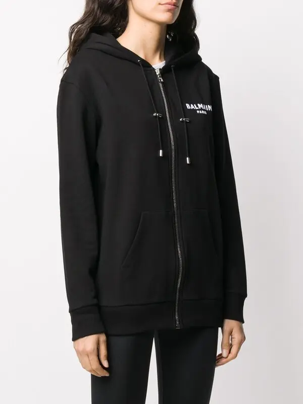 Balmain Logo Zipped Hoodie