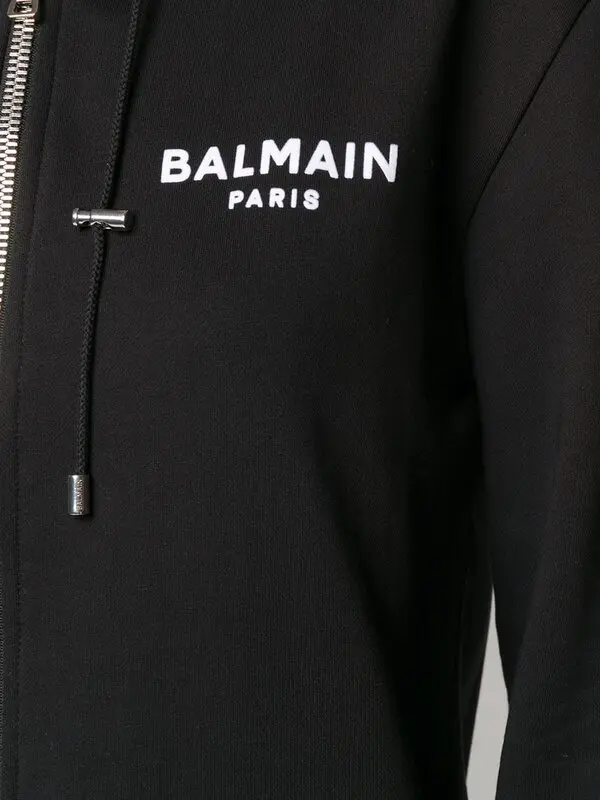 Balmain Logo Zipped Hoodie