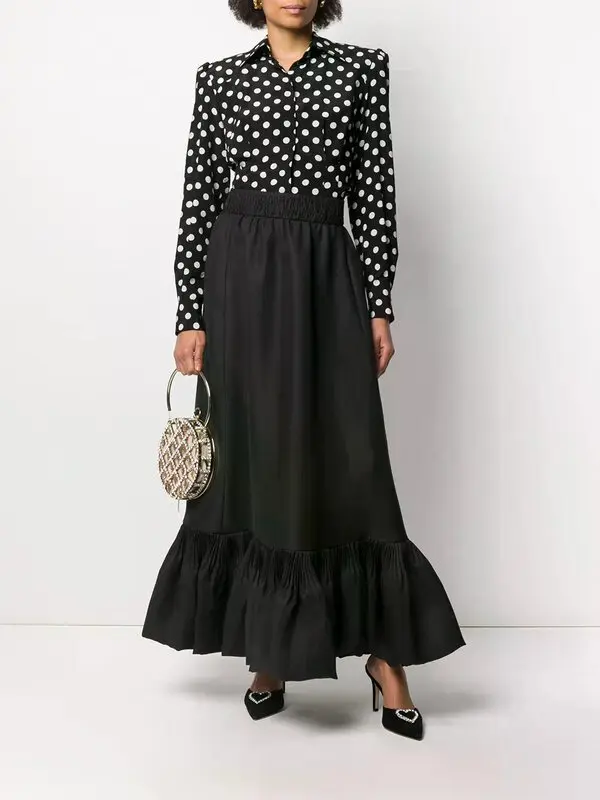 Valentino Garavani Peplum Hem Long Skirt