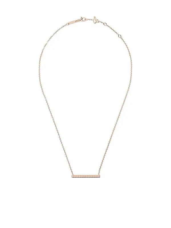 Chopard 18kt Rose Gold Ice Cube Necklace - Pink