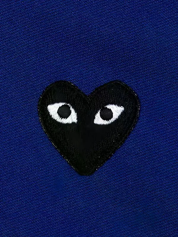 Play Comme Des Garcon Drawstring Zip Hoodie - Blue