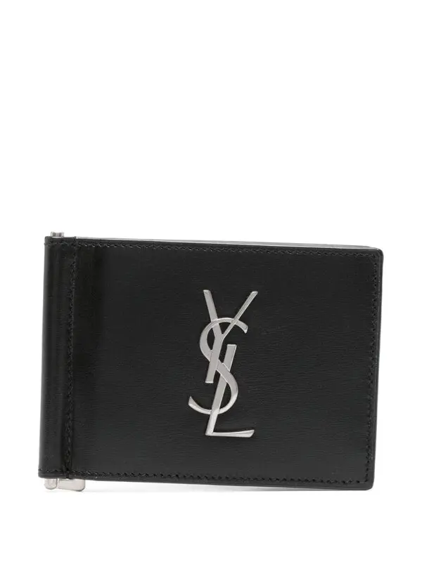 Saint Laurent Cassandre Bi-fold Leather Wallet - Black