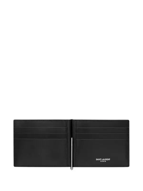 Saint Laurent Cassandre Bi-fold Leather Wallet