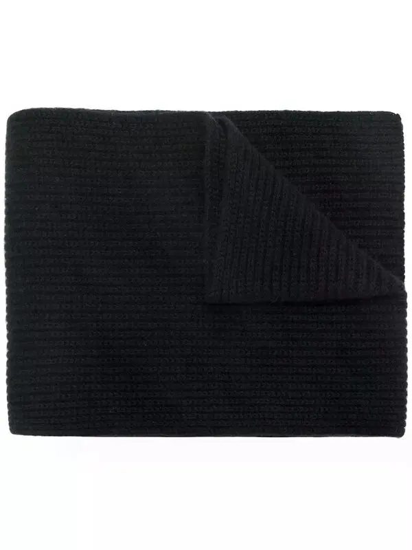 N.peal Ribbed Cashmere Scarf - Black