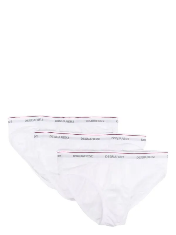 Dsquared2 Three-pack Logo Briefs - White
