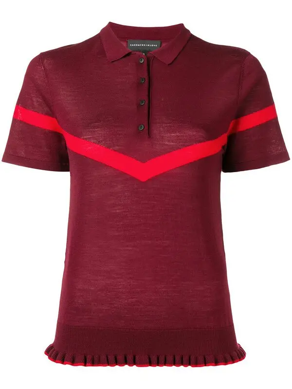 Cashmere In Love Knitted Polo Shirt - Red