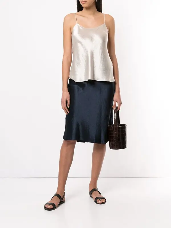 Vince Flared Tank Top - Silver