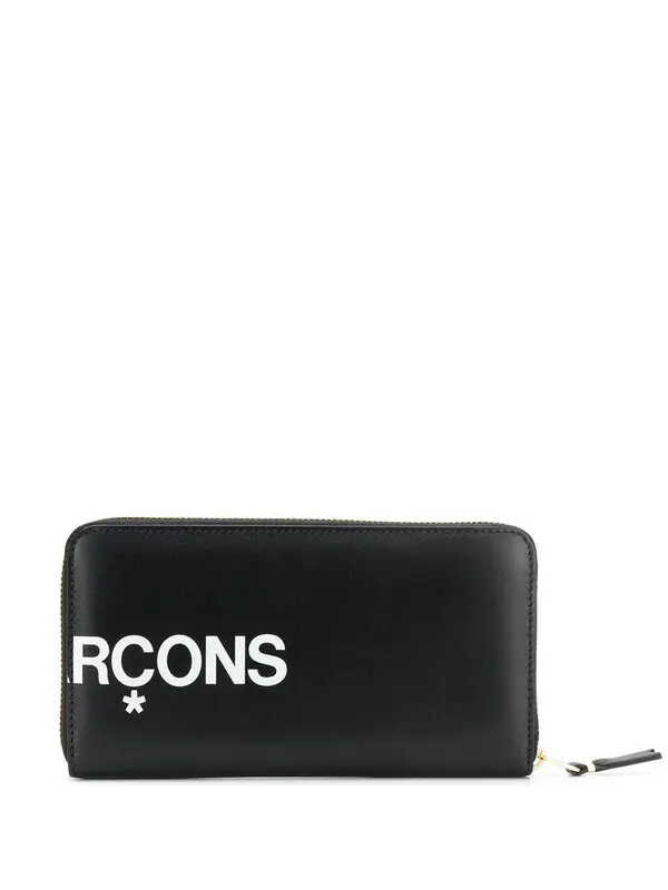 Comme Des Garçons Logo Zip-around Wallet - Black