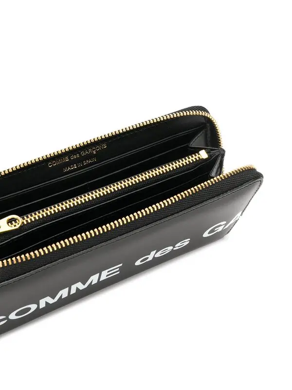 Comme Des Garçons Logo Zip-around Wallet - Black