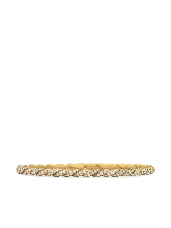 David Yurman 18kt Yellow Diamond Cable Flex Bracelet - Gold