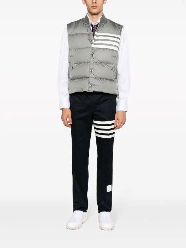 Thom Browne 4-bar Matte Nylon Down Vest - Grey