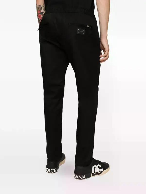 Dolce & Gabbana Logo Plaque Sweatpants - Black
