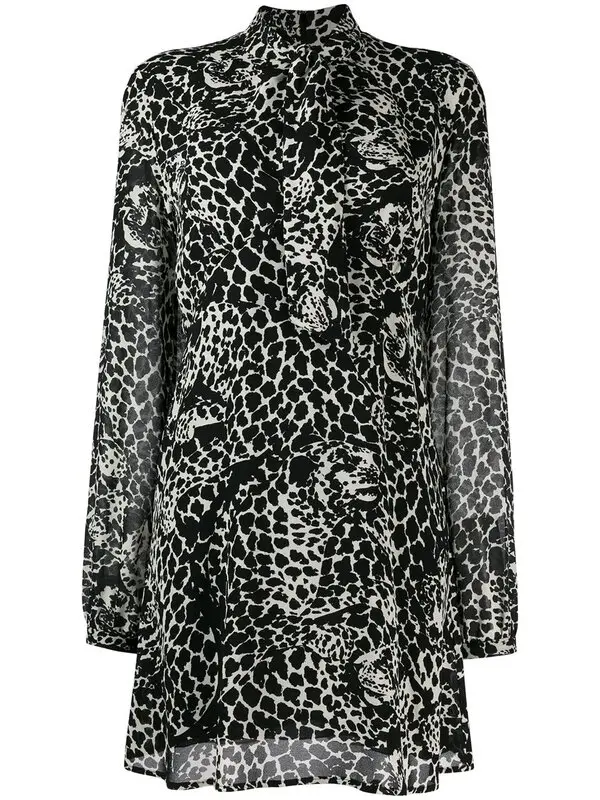 Saint Laurent Graphic Print Shirt Dress
