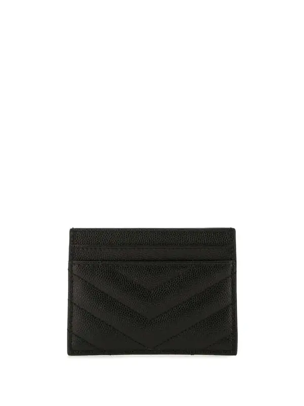 Saint Laurent Cassandre Matelassé Cardholder - Black