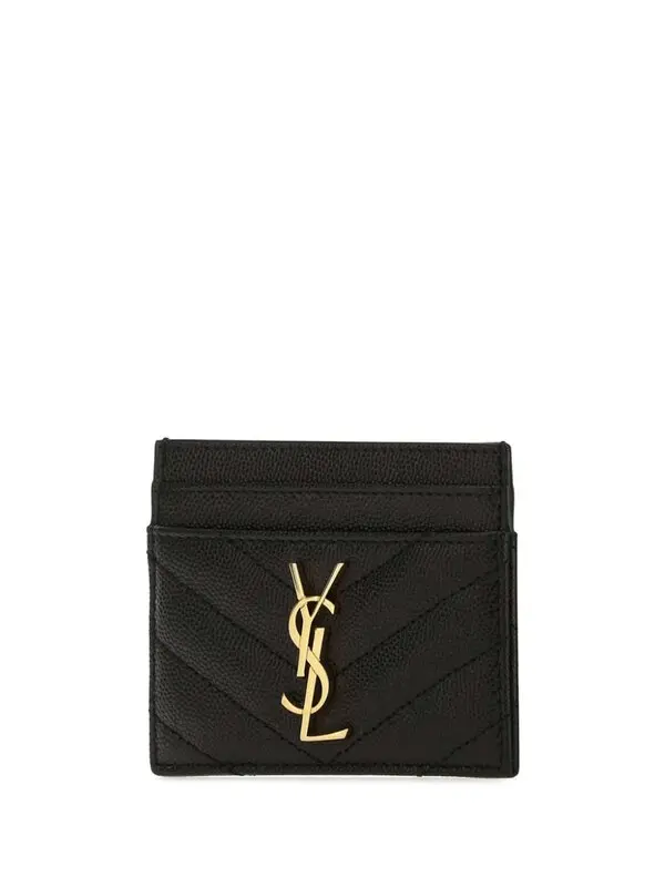 Saint Laurent Cassandre Matelassé Cardholder - Black