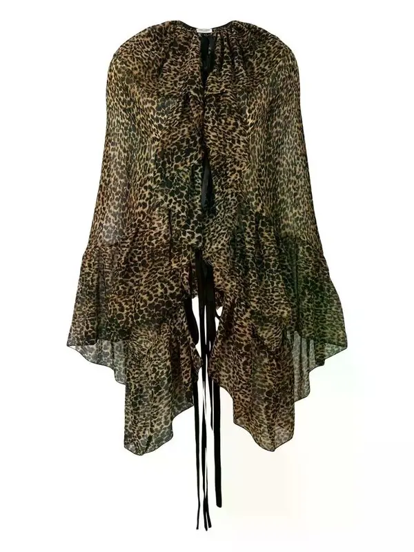 Saint Laurent Leopard-print Asymmetric Blouse