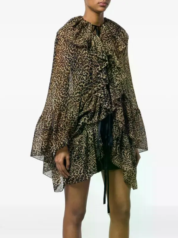 Saint Laurent Leopard-print Asymmetric Blouse