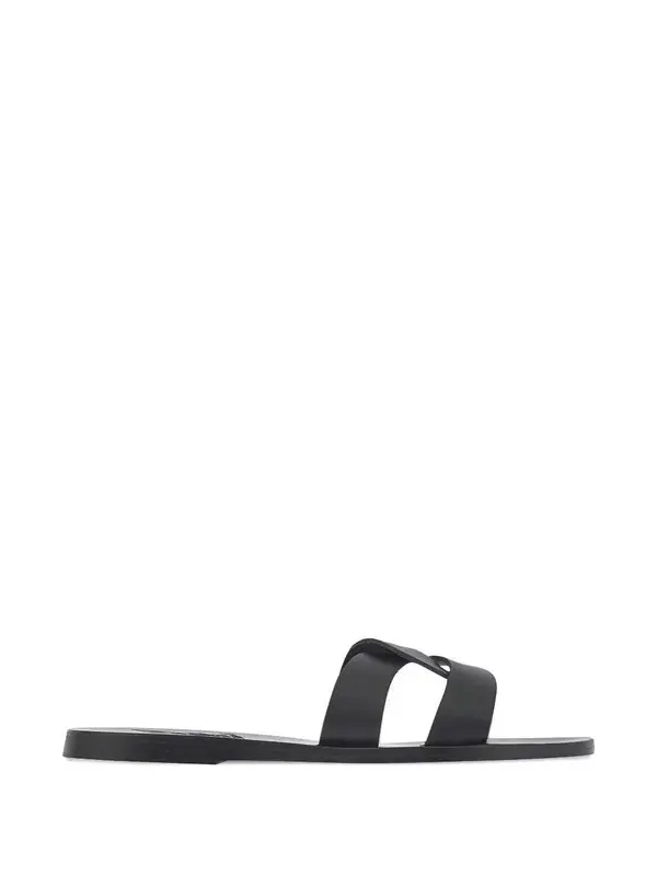 ANCIENT GREEK SANDALS Desmos Crossover Leather Sandals - Black