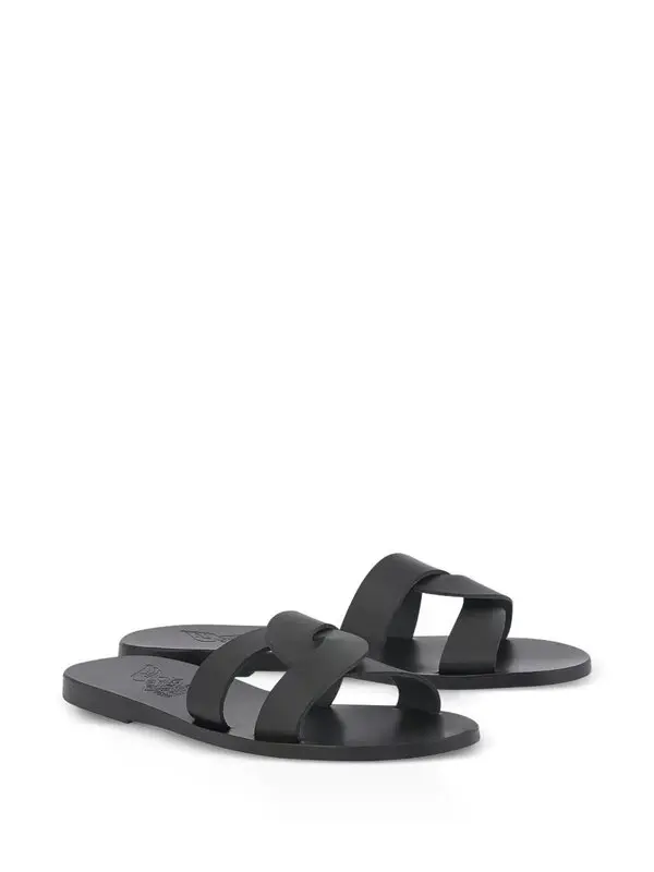 ANCIENT GREEK SANDALS Desmos Crossover Leather Sandals - Black