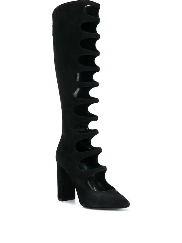 Saint Laurent Cut-out Detail Knee Length Boots