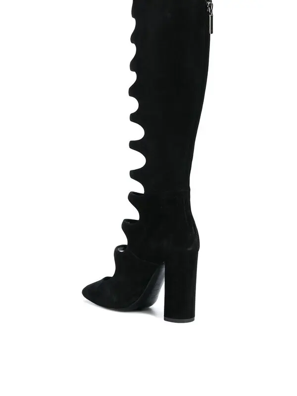 Saint Laurent Cut-out Detail Knee Length Boots