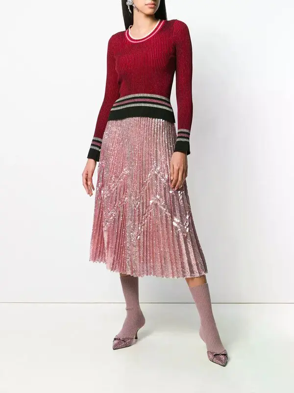 Marco De Vincenzo Sequined Midi Skirt