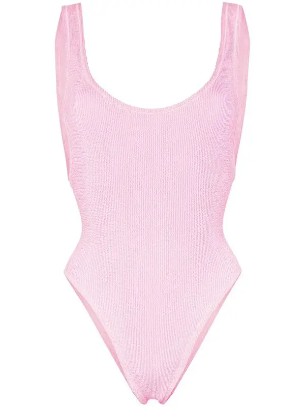 REINA OLGA Ruby Crinkle-effect Swimsuit - Pink