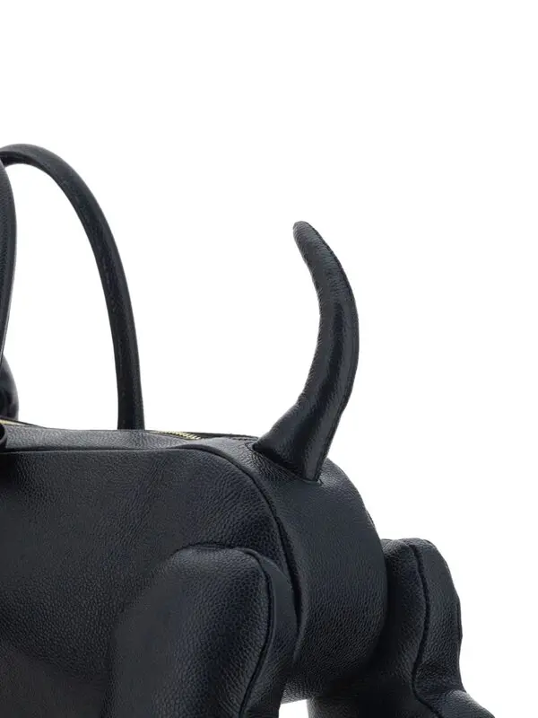 Thom Browne Hector Pebbled Leather Tote Bag - Black
