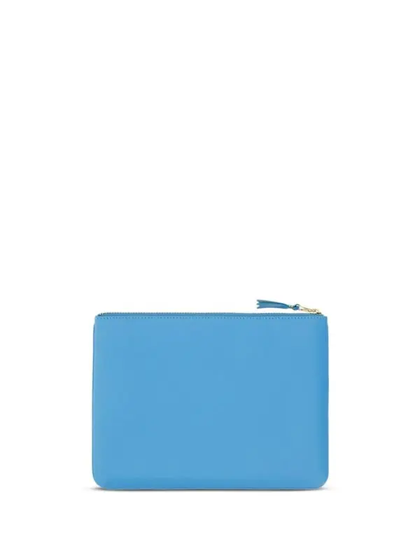 Comme Des Garçons Logo-print Leather Pouch - Blue