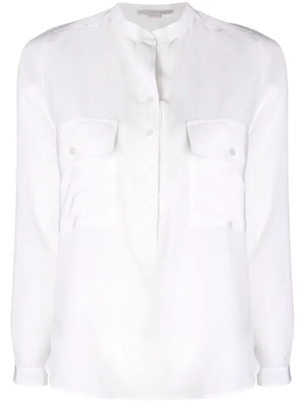 Stella McCartney Collarless Silk Shirt