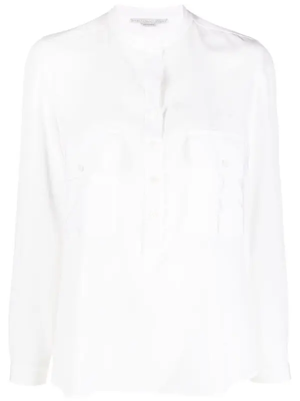 Stella McCartney Collarless Silk Shirt
