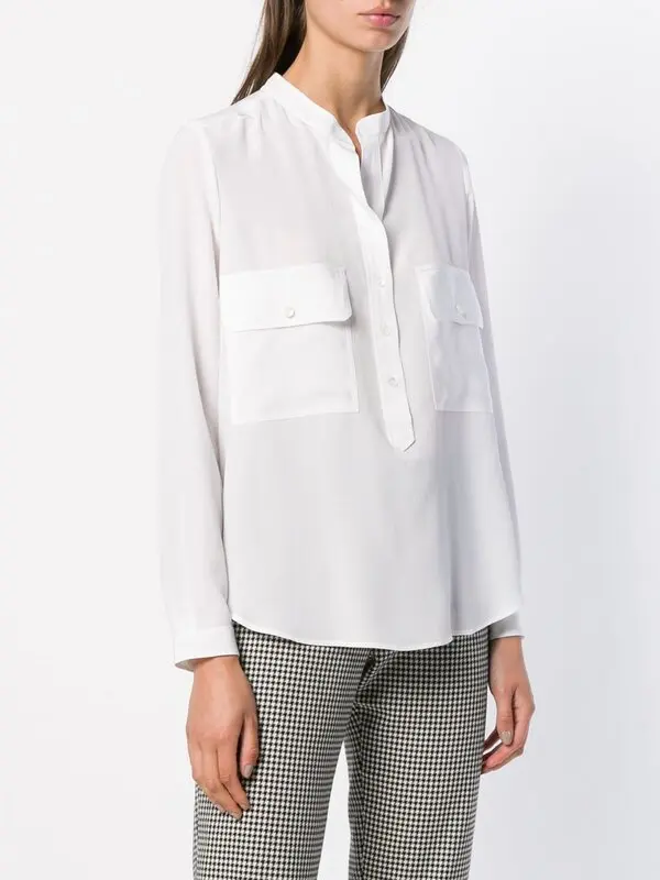 Stella McCartney Collarless Silk Shirt