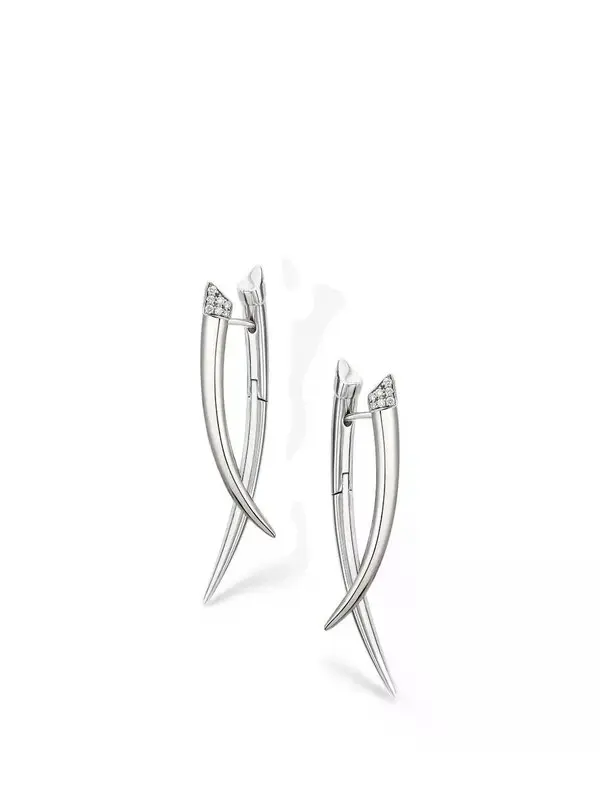 SHAUN LEANE Sabre Diamond Crossover Earrings