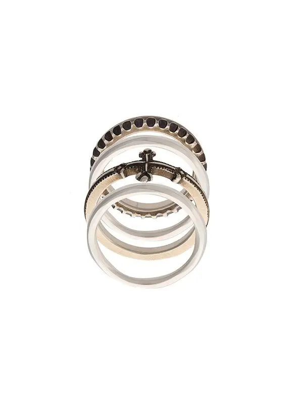 Werkstatt:München Embossed Stackable Rings - Metallic