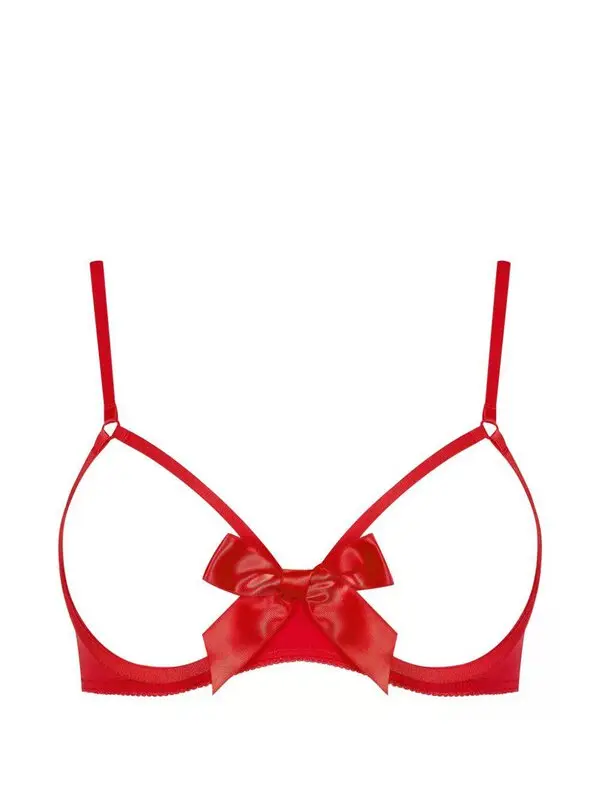 MAISON CLOSE Le Petit Secret Bow-embellishment Bra - Red