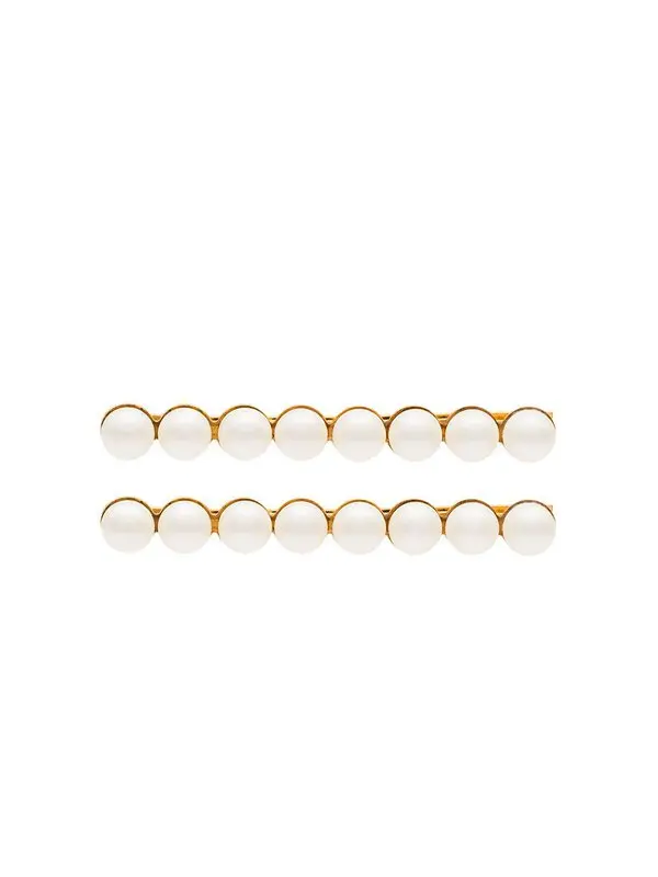 JENNIFER BEHR Gracie Pearl Hair Slides - White