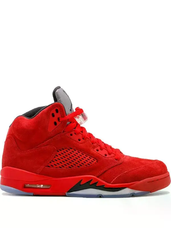 JORDAN Air 5 Retro Suede Sneakers - Red